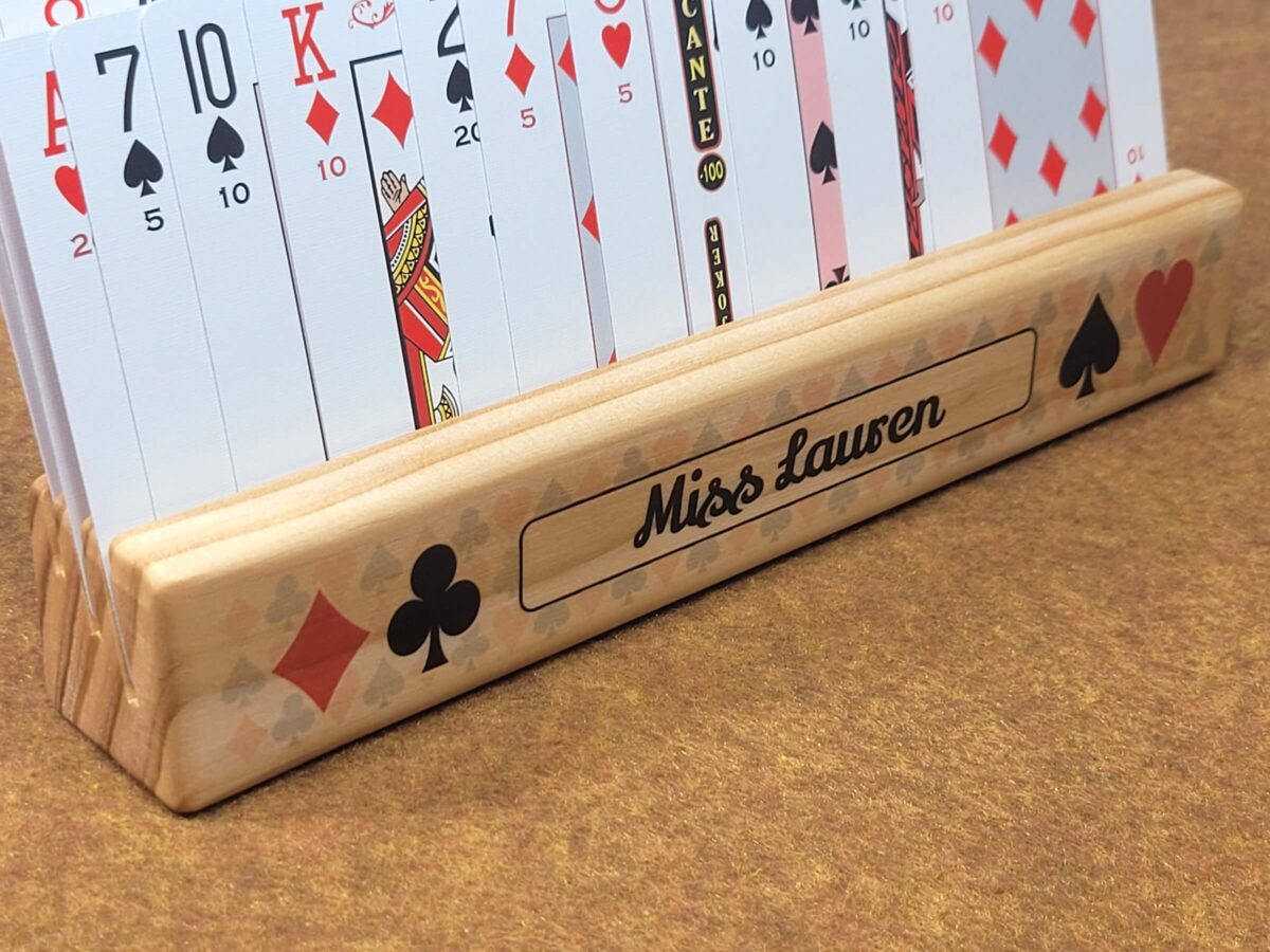 Custom Wood Playing Cardholder | Barely Adorned Playing Card Rack ...