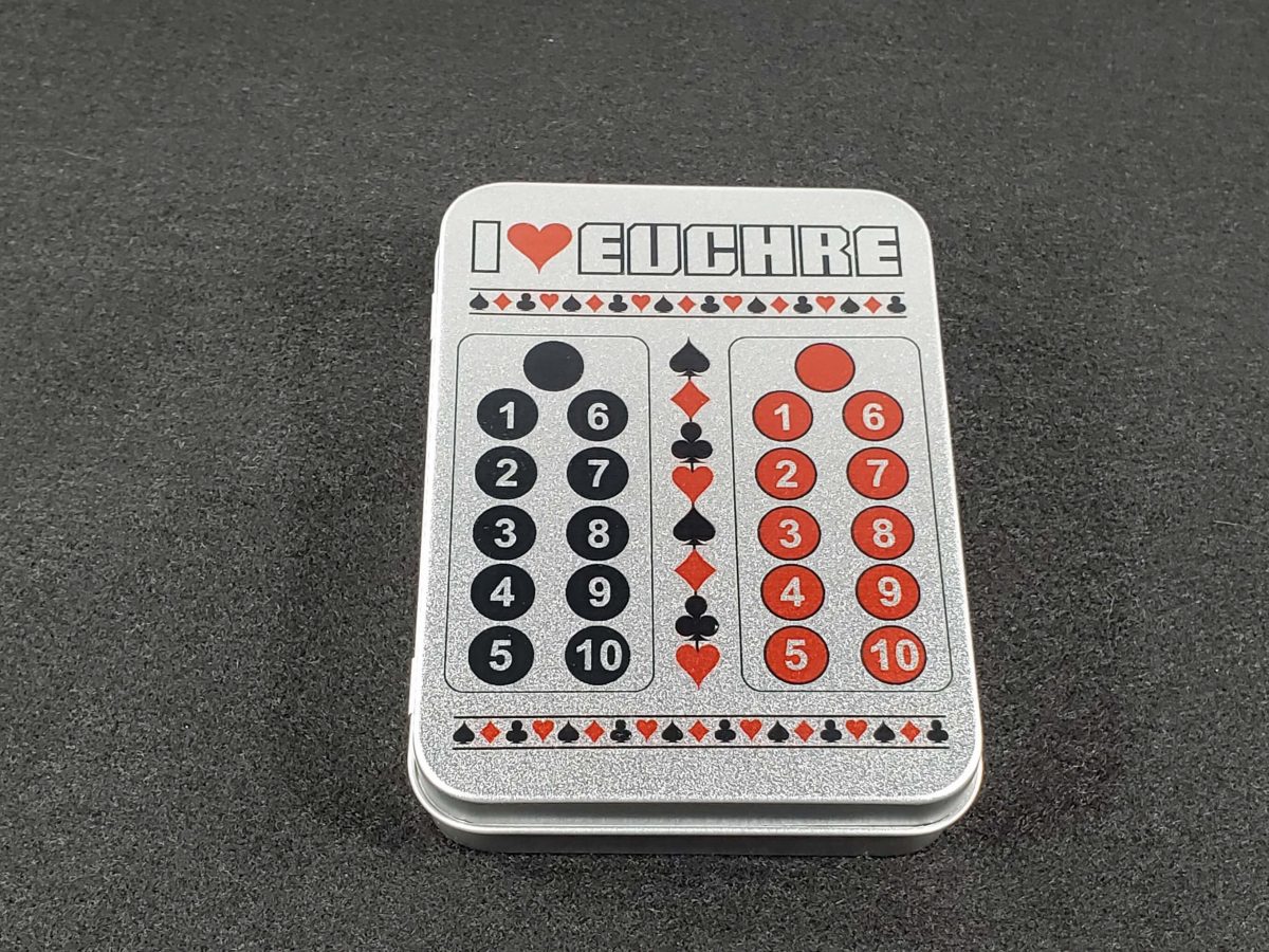 I Heart Euchre Scorekeeper Playing Card Tin Set – Helps You Keep… – Newt's Games and Playing Cards
