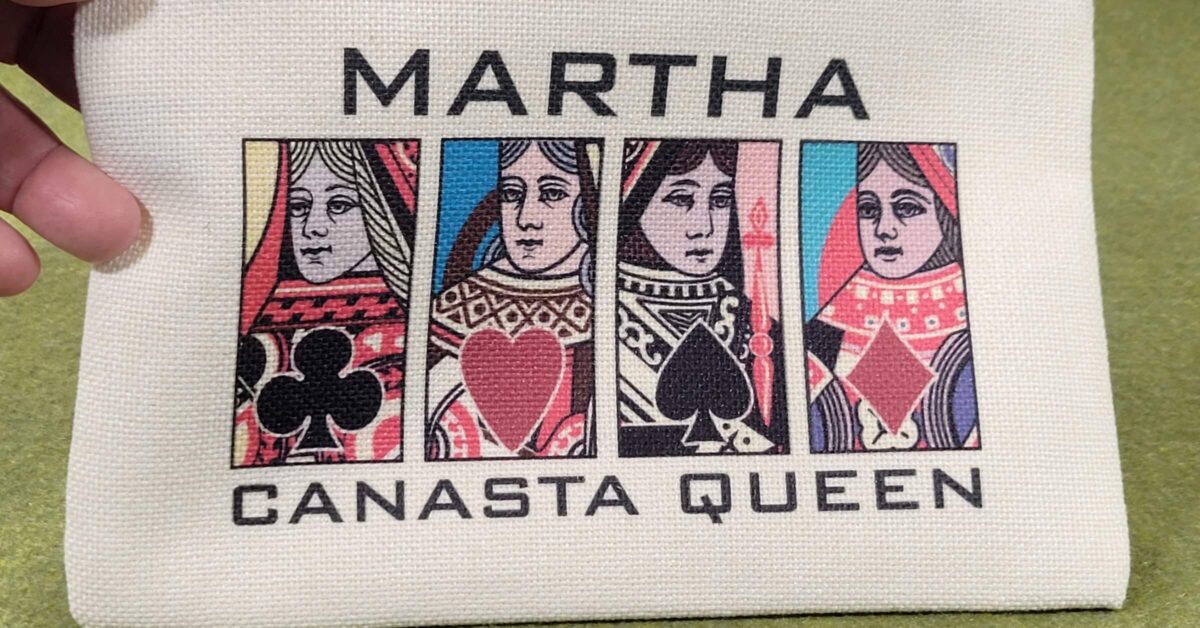 Personalized Canasta Queen Linen Bag with zipper – 6″x9.3″ Pouch ...